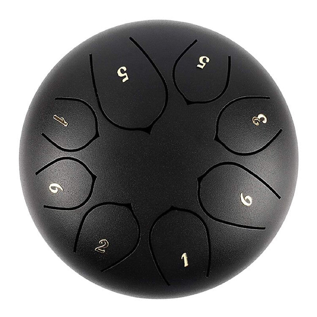 HZTZDMHH Steel Tongue Drum 8 Notes 6 inch Lotus Handpan Drums Kit Hue Percussion Instrument with Padded Travel Bag, Mallets, Note Stickers for Beginner Adult Kids (Black)