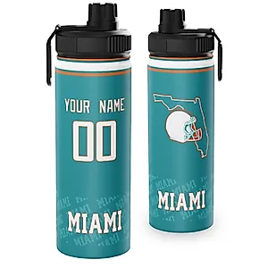 ANTKING Miami Tumbler Travel Mug Coffee Cup Custom Name Number for Men Gifts Women Youth