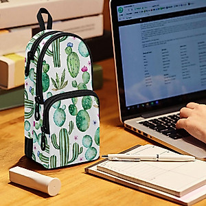 Cactus Succulent Floral Pencil Case Pouch Big Capacity Pencil Pouch for Boys Girls Pencil Bag with Zipper Pencil Box for Teens Kids Adults Students Pen Case Bag Organizer Office School Supplies