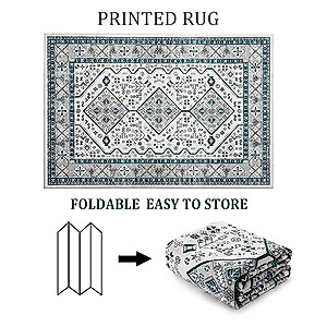 GlowSol Area Rugs 8x10 Boho Living Room Rugs Washable Rugs Boho Abstract Rug Non Slip Floor Mat Soft Thin Area Rug Bedroom Dining Room Office Rug Accent Carpet，8x10