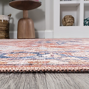 JONATHAN Y WSH109A-8 Maris Ornate Medallion Machine Washable Indoor Bohemian Transitional Area Rug,High Traffic,Kitchen,Living Room,Backyard,Non Shedding,8 X 10,Terracotta/Cream