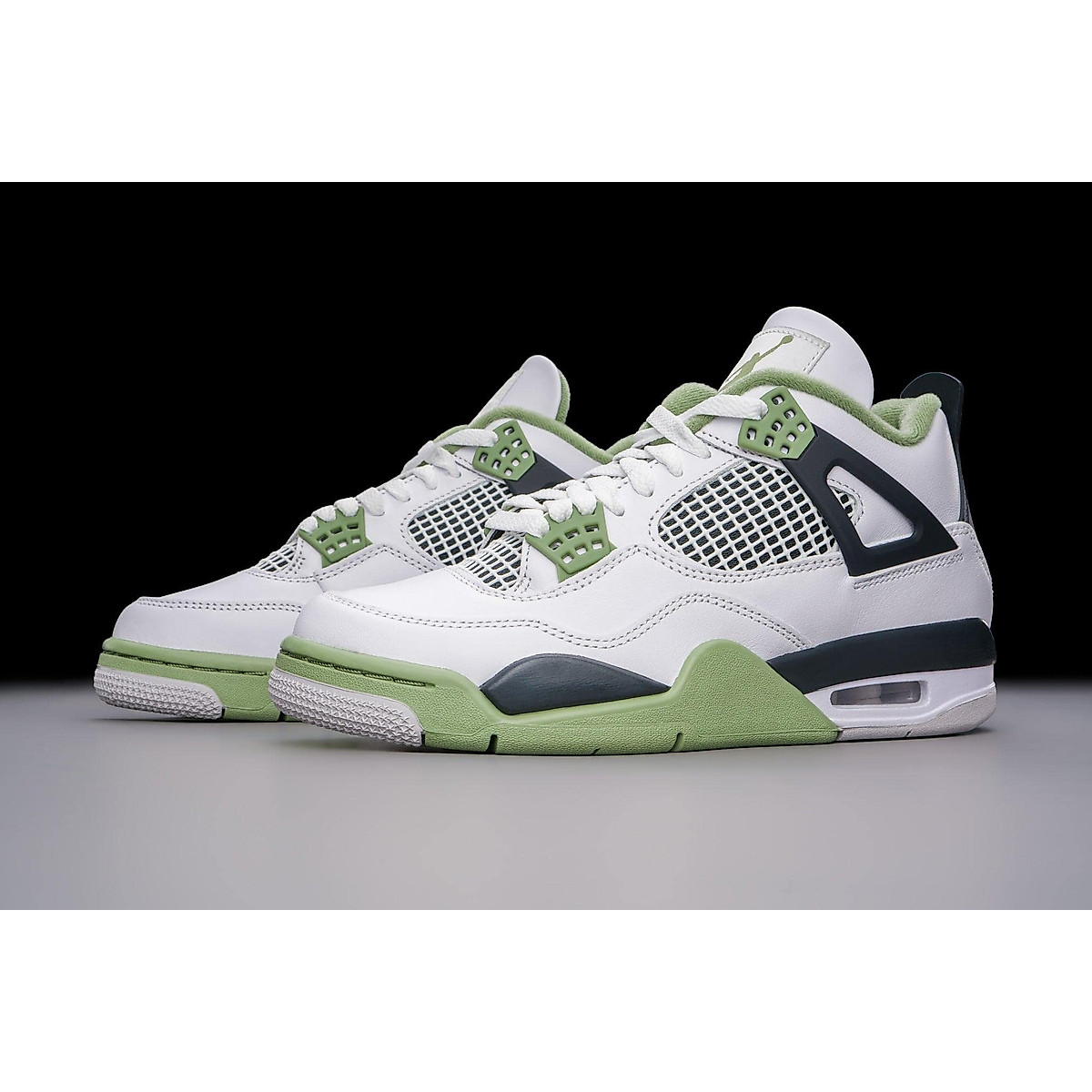 Jordan Air 4 Retro Women's White/Oil Green-Dark Ash AQ9129-103 6