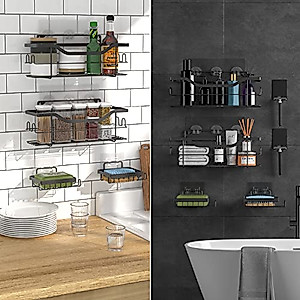 Funkprofi Bathroom Organizer, Bathroom Shelves Wall Mount, shower caddy, Toiletries Storage Basket Holder, Shower Accessories, Stainless Steel