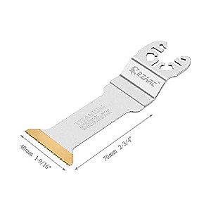 EZARC Titanium Oscillating Multitool Blades Extra-Long Power Cut Saw Blades Fast Cutting for Wood, Metal and Hard Material, 3-Pack