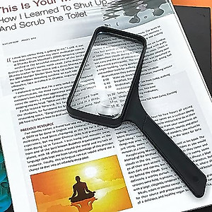 3X/5X Rectangular Large Magnifying Glass Higher Magnification Macular Degeneration Magnifier Acrylic Lens Good to Reading Small Texts on Bottle - MAGDEPO