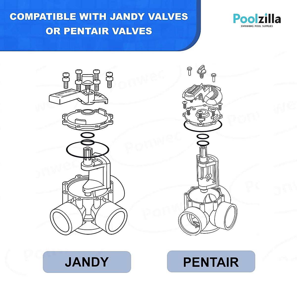 Poolzilla Valve Cover & Shaft Stem O-Ring 30 Piece Kit Compatible with Jandy NeverLube, Pentair, Hayward PSV Valves | Compatible With: 1132/51016200/R0487100/192039/51016200Z/O-158/O-515-KIT-9/PSXVZ2A