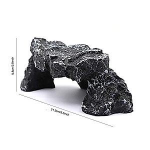 MINYULUA Reptile Hideout Cave Bearded Dragon Rock Hide Cave Turtle Basking Hide Habitat Shelter Rock Hide Hideout for Aquarium Tortoise Small Lizards Fish Amphibians