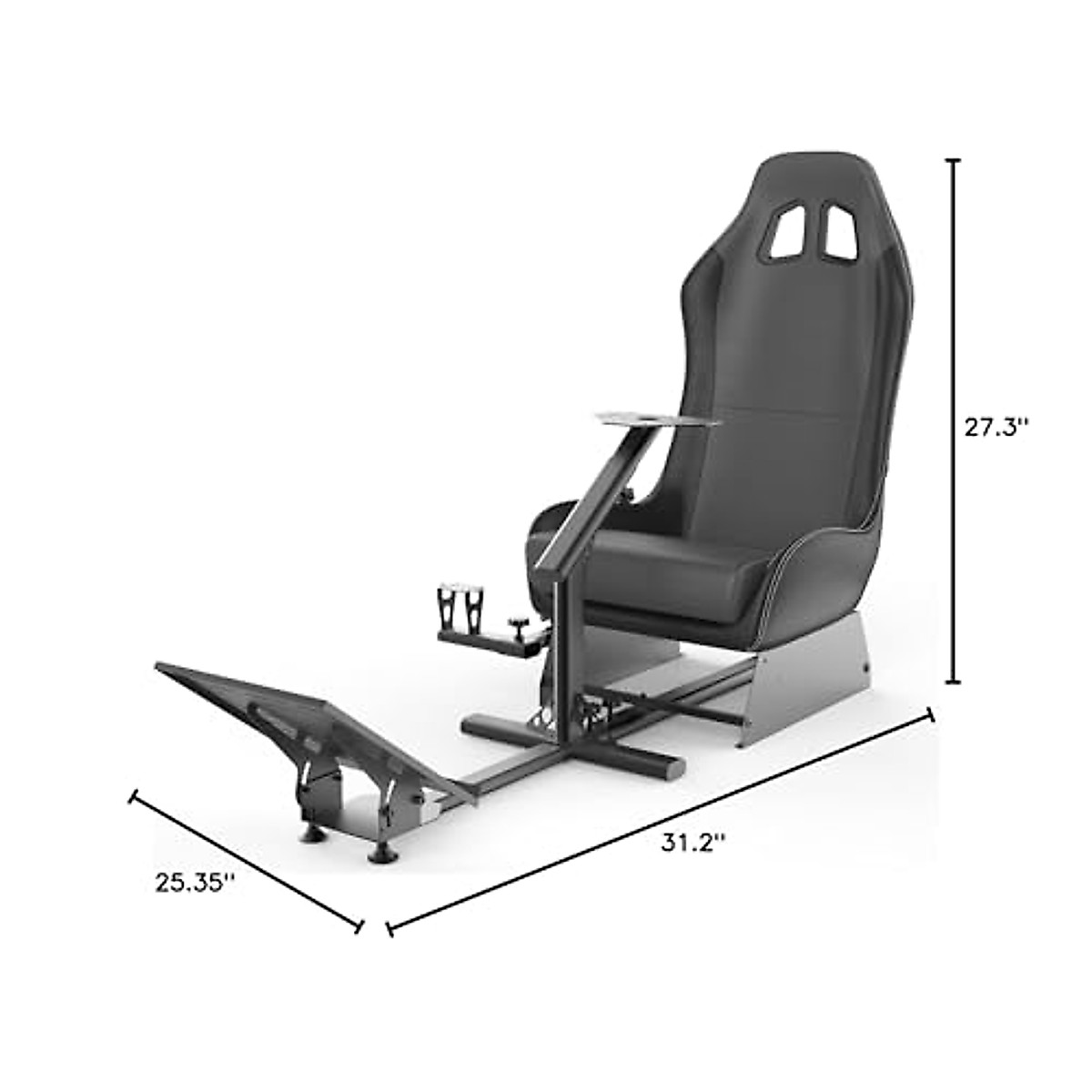 cirearoa Racing Wheel Stand with seat Gaming Chair Driving Cockpit for All Logitech G923 | G29 | G920 | Thrustmaster | Fanatec Wheels | Xbox One, PS4, PC Platforms (Black/Grey)
