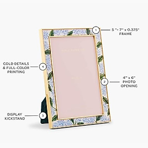 RIFLE PAPER CO. Hydrangea 4x6 Picture Frame For Special Photos With Friends And Family, Stylized Pattern Single Photo Frame For Desks, Cabinets, And Nightstands