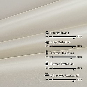 LUSHLEAF 2Panels Ivory Velvet Curtains 84 Inches Blackout Velvet Curtains Panels Thermal Insulated Room Darkening Grommet Window Drapes for for Bedroom/Living Room