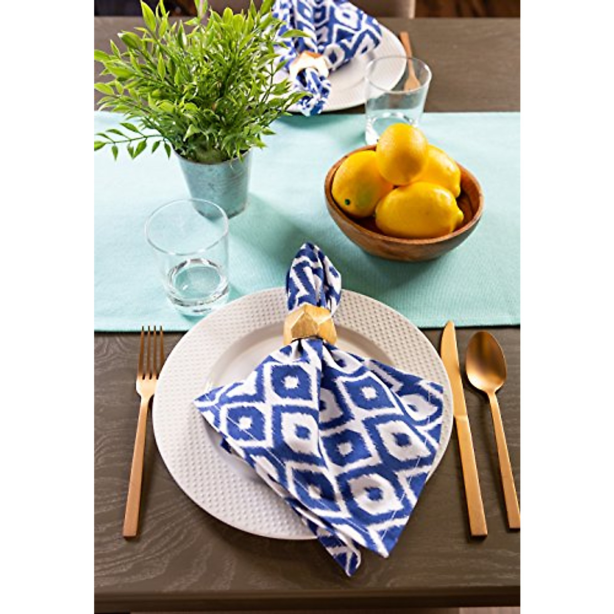 DII Everyday Collection, Fringed Solid Tabletop, Table Runner, 14x72, Aqua