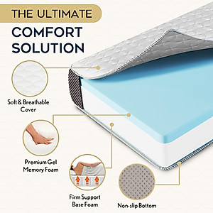 Tri Folding Mattress with Memory Foam Layer - 4 Inch Trifold Foldable Bed Mattress with Washable Cover | Cot Size 75" x 31" x 4" Non-Slip Bottom Camping Floor Mattress Perfect Guest Bed