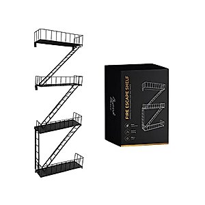 Beyond Basic Fire Escape Shelf - Versatile New York Inspired Hanging Wall Shelves Make a Great Action Figure Shelf or Planter Shelf - Prepare to Receive Compliments for This Modern Floating Wall Shelf