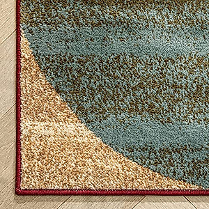 Well Woven Mid Century Modern Multicolor Geometric Modern Area Rug 5x7 (5'3" x 7'3") Easy to Clean StainShed Free Abstract Contemporary Color Block Boxes Soft Living Dining Room Rug