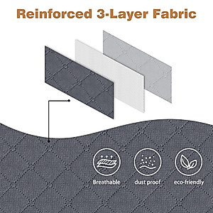 HomeHacks Storage Clothing Storage Bags, Storage Box Clothes Organizer with Clear Windows, Sturdy Handles Clothing Storage for Cloth, Toy, Bedding Storage, 6-Pack, Grey