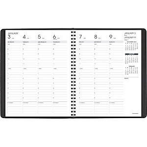2022 Weekly Appointment Book & Planner by AT-A-GLANCE, 7" x 8-3/4", Black (7086505)