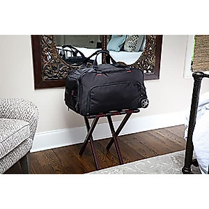 Wholesale Hotel Products Compact Metal Luggage Rack, Brown Powder Coat Finish, No Assembly Required