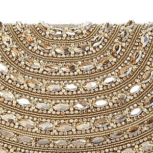 Aheli Clutch Purses Handmade Handbags Gift for Women Wedding Evening Party Bridal Clutch, Champagne Gold Color