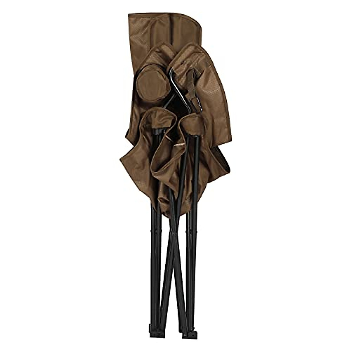 TIMBER RIDGE Collapsible Armrests Cup Holder & Carry Mat & Pet Leash Heavy Duty Foldable Chair for Outdoor Lounge Lawn Beach, Support 300 lbs, Earth Brown