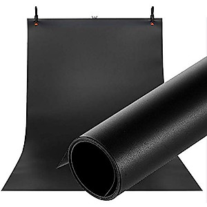 Meking PVC Backdrop 39x78Inch/100x200cm PVC Background Matte White & Black Photography Backgrounds White Vinyl Backdrop for Product Photo Video Photography Studio -Black/White