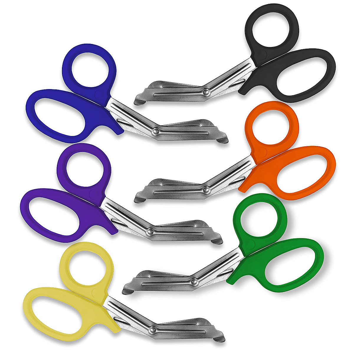 SURGICAL ONLINE 6 Pcs EMT Trauma Shear Heavy Duty Assorted Rainbow, Ideal for EMS, Nurse, Medic, Police and Firefighter, Strong Enough to Cut A Penny in Half