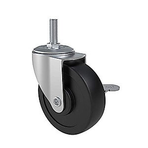 AAGUT 3" Steel Wire Shelving System Casters, 5/16"-18 x 3/4" stem casters with 4 Nuts and Spanner, Set of 4