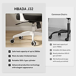 Hbada Home Office Chair Work Desk Chair Comfort Ergonomic Swivel Computer Chair with Flip-up Arms and Adjustable Height, White