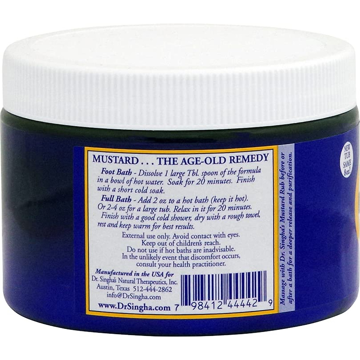 Dr. Singha's Mustard Bath Salts, Therapeutic Bath Detox - Relaxing Bath Soak for Sore Muscles, Restless Nights, Aches, Stress & Tension (8 Ounce)