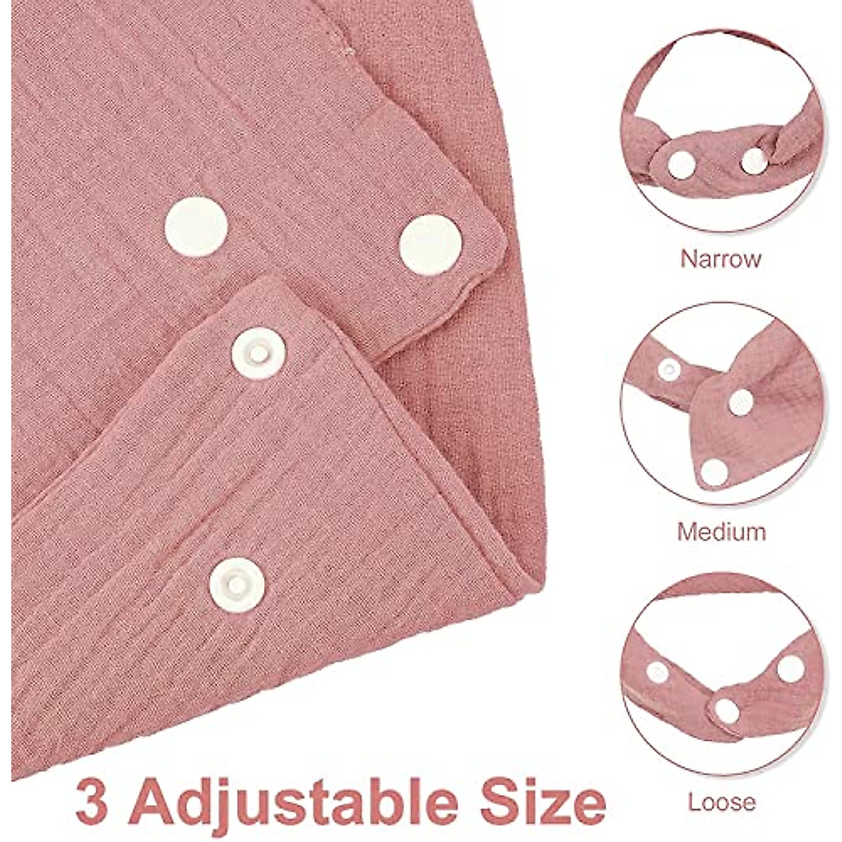 VOMARHUG Muslin Baby Bibs for Girls,100% Cotton Muslin Drool Bandana Bibs,Soft Absorbent Bibs for Teething and Drooling,Adjustable Snap,8 Pack,Solid Color