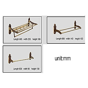 Towel BAR Rack Towel Rail for Bathroom,Punch-Free Bath Hand Towel Holder,Bathroom Towel Rail,European Antique Bathroom Rack Space Aluminum Towel Bar/Towel Rack (Color : Double Rod, Size : Christmas