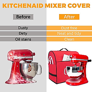 Stand Mixer Cover, Kitchen Aid Mixer Cover Compatible with 6 7 8 Qt Bowl-Lift Stand Mixer Kitchen Aid Mixer Assecories