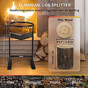 VEVOR Firewood Kindling Splitter, 9''x17'' XL Wood Splitter, Unique V-Shaped Finger-Safety Blade, Manual Log Splitter for Wood Splitting, Heavy Duty Strong Steel Structure & Stability, Log Splitter