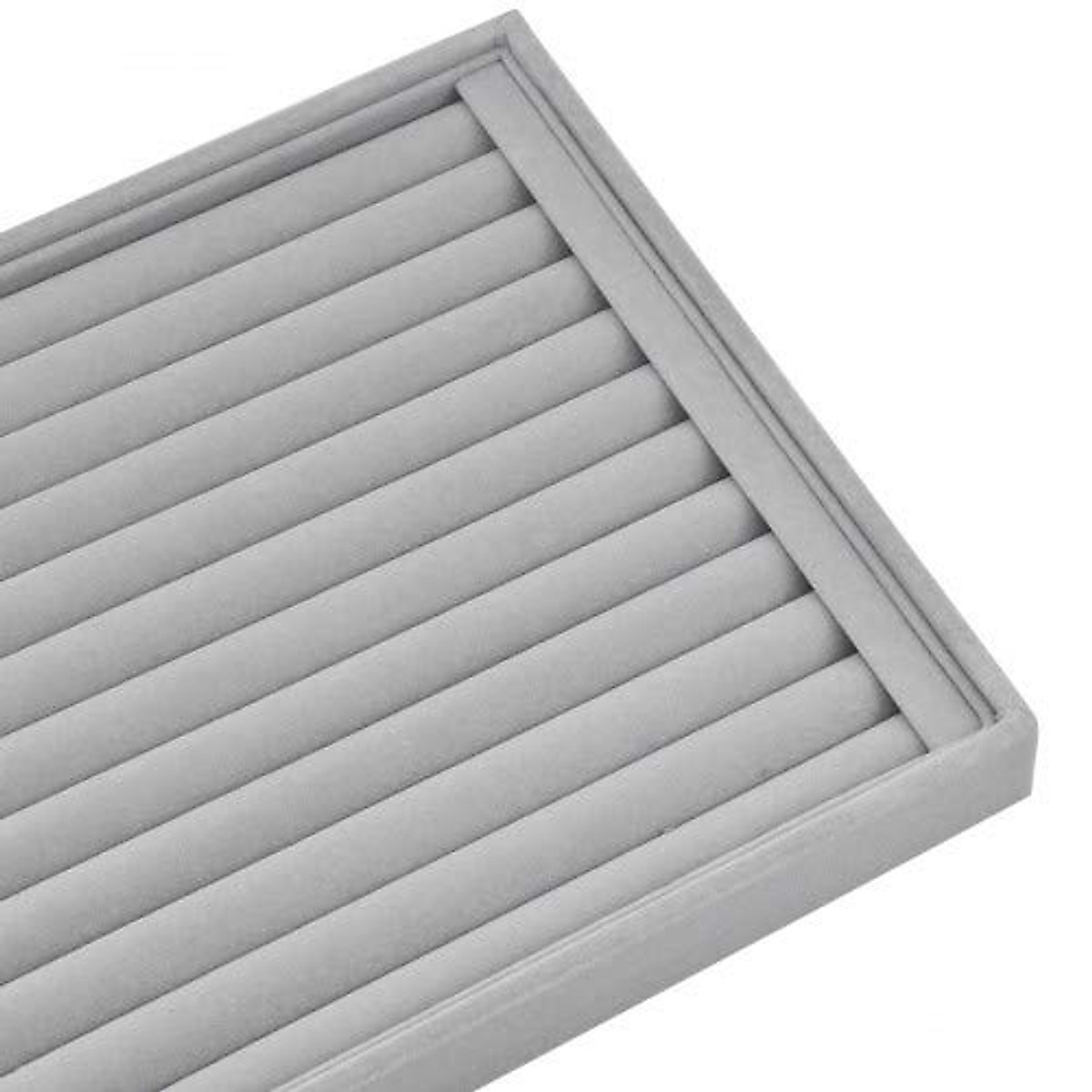 7 Slots Jewelry Accessories Display Storage Box Case Velvet Ring Showcase Holder Earring Set Tray Organiser - 22.5 14.5 3cm