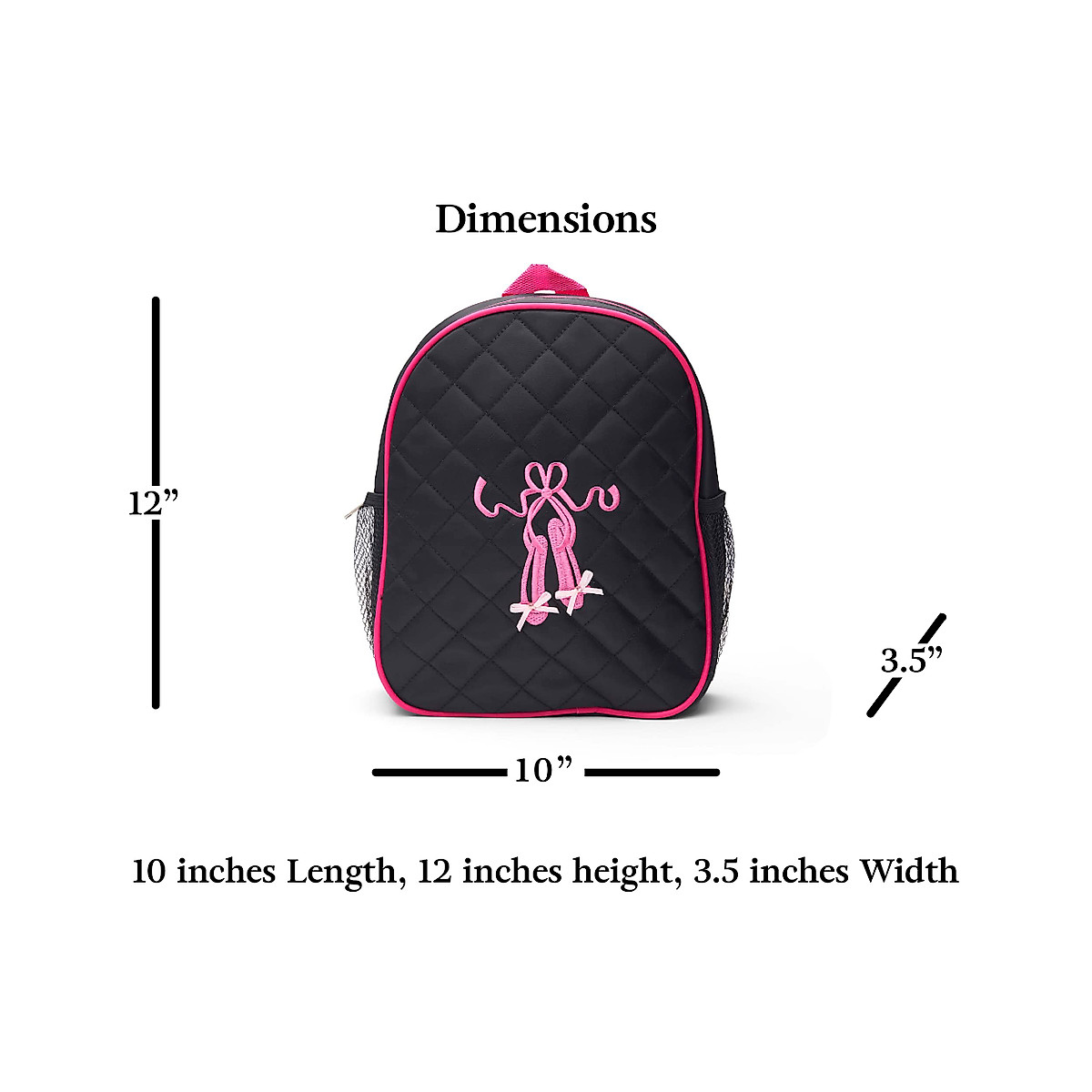 Girls Dance Backpack Bag Ballet Tap with Padded Straps Medium 4-9 Backpack