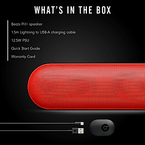 Beats Pill+ Plus Portable Wireless/Bluetooth Speaker in Red (Comes with Charging Cable)