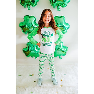 Unique Baby Girls St Patrick's Day Pinch Proof Legging Set (7/XXL, Green)