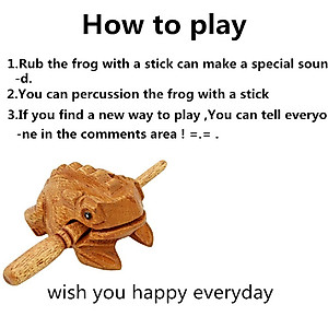 Flybloom Percussion Instruments Wooden Frog Natural Wood Musical Instrument.