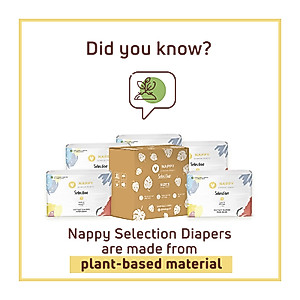 Nappy Selection Premium Diapers Size 1 (2-5 KG) Newborn 22 Diapers/Organic-Natural Cotton Enhanced Back Sheet/European Made