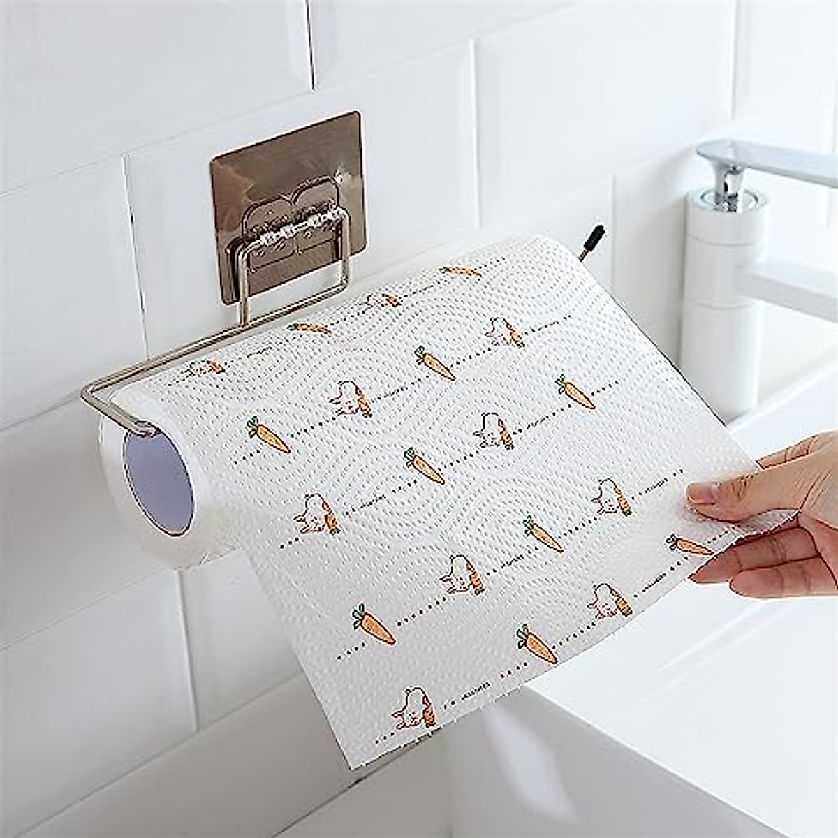 SPICLY Dish Organizer Rack for Cabinet Kitchen Bathroom Toilet Paper Storage Rack Roll Paper Rack Towel Holder Rack Stand Paper Stand Rack Cabinet Hook Organizer Hot