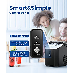 COWSAR Nugget Ice Maker Countertop, Chewable Nugget Ice Cubes Machine, Quick Ice Making 34Lbs/Day, Self-Cleaning, Portable Ice Machine for Home Kitchen Office Party