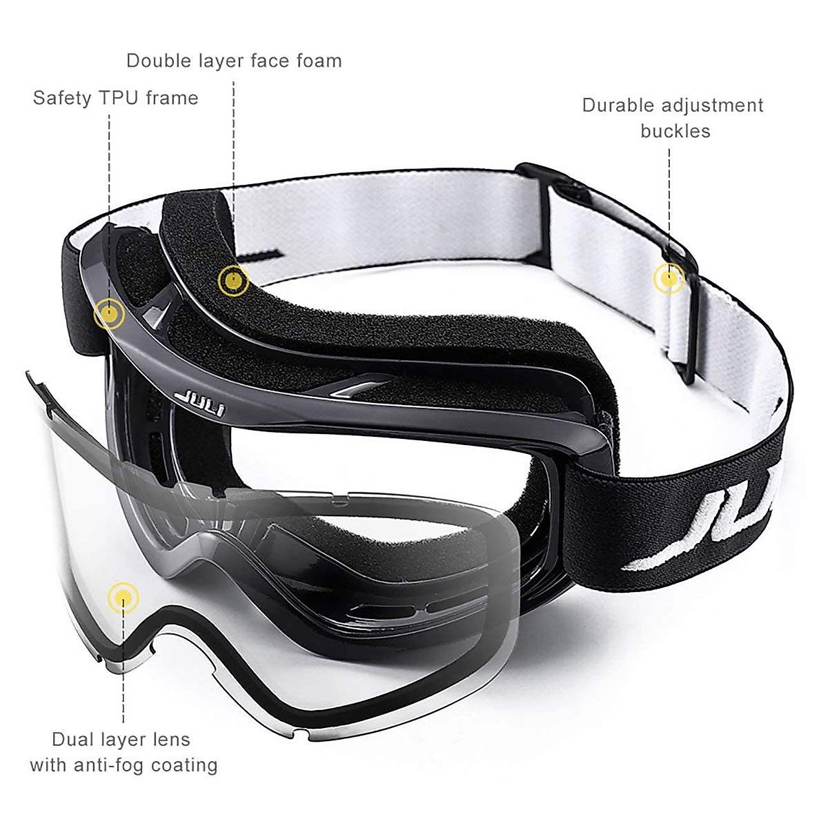 JULI Eyewear MAXJULI Ski Goggles,Snow Snowboard Goggles for Men Women Snowmobile Skiing Skating