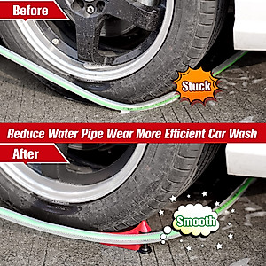 4 Pcs Car Hose Guide, Tire Hose Roller for Car Washing, Detailing Tire Hose Guide Preventing Pressure Washer Hose Stuck Under The Wheels, Plastic Wash Tool to Avoid Snagging(Red)