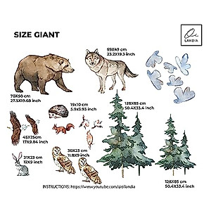 Woodland Wall Decal for Kids Room/Forest Tree Sticker