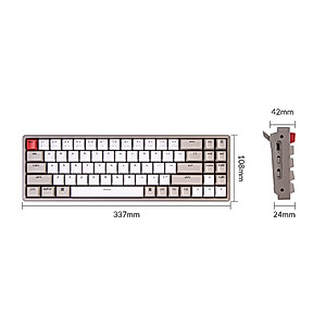 Keychron K14 Bluetooth 5.1 Wireless Aluminum Frame Mechanical Keyboard with Keychron Red Switch/Rechargeable Battery, 72 Keys Compact Keyboard Compatible with Mac Windows