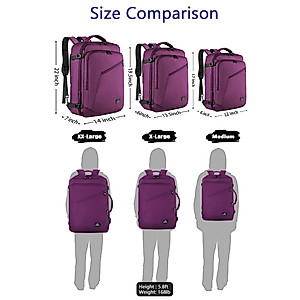 MATEIN Travel Backpack for Women, Expandable Flight Approved Carry on Water Resistant Lightweight Suitcase, Large Business Weekender Personal Item Backpack, Gift for Traveler, Purple
