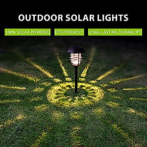 SOLPEX 4 Pack Solar Outdoor Lights, Glass and Metal Path Lights, High Lumen Output per LED for Landscape, Lawn, Patio, Yard, Garden