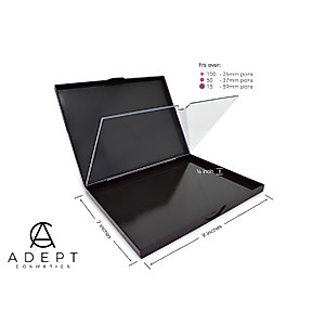 The Adept Palette in Singularity Black - Double Sided Magnetic Empty Palette with Divider, Holds Over 100 Single Round Standard Sized Eyeshadow Pans, Hardshell Case