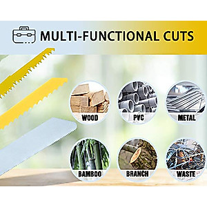 36PCS Reciprocating Saw Blades LEILUO Pruning Saw Blade for Wood Metal Plastic Sawsall. Blades Set fit DeWalt Bosch Makita Milwaukee Porter-Cable Ryobi Ridgid Black&Decker Skil Craftsman