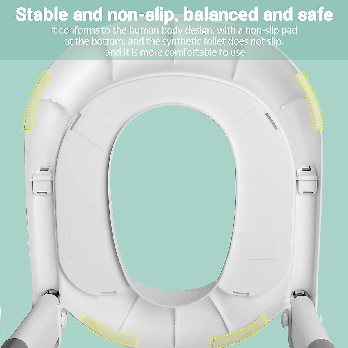 Toddler Toilet Seat with Step Stools Non-Slip Potty Chair for Kids Potty Training Seat with Ladder Adjustable Foldable Toilet with Splash Guard and Handles for Boys Girls