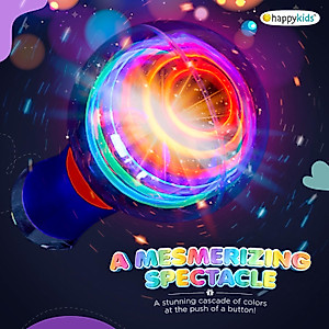 Happy Kids LED Magic Orb Wand Toy - Color Changing Star Globe - Spinning Fun - Great Sensory Toy for Kids with Batteries and Strap